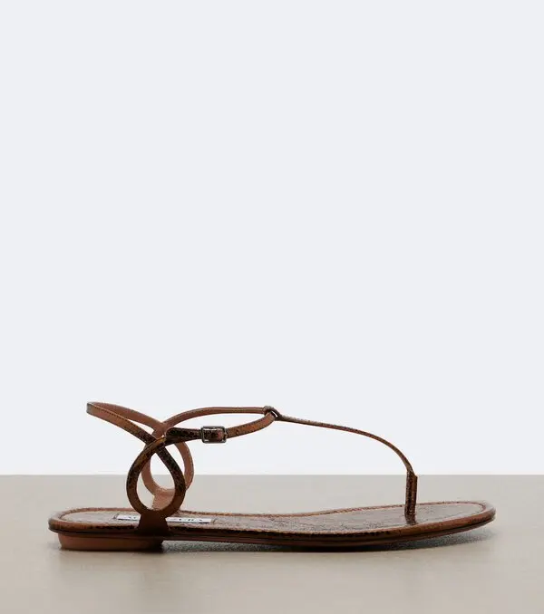 AQUAZZURA Leather Sandals - Brown