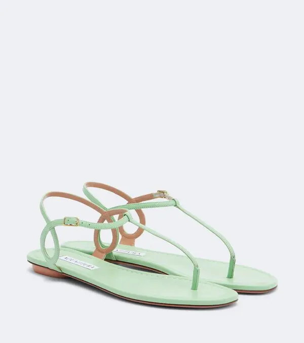 AQUAZZURA Leather Sandals - Green