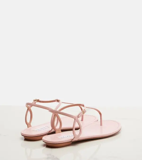 AQUAZZURA Almost Bare Leather Thong Sandals - Pink