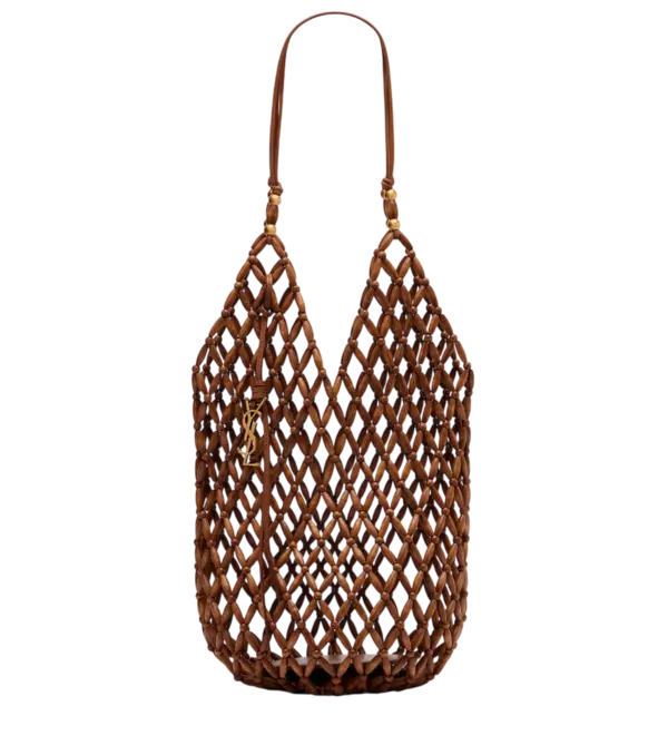 Saint Laurent Beaded Tote Bag - Brown