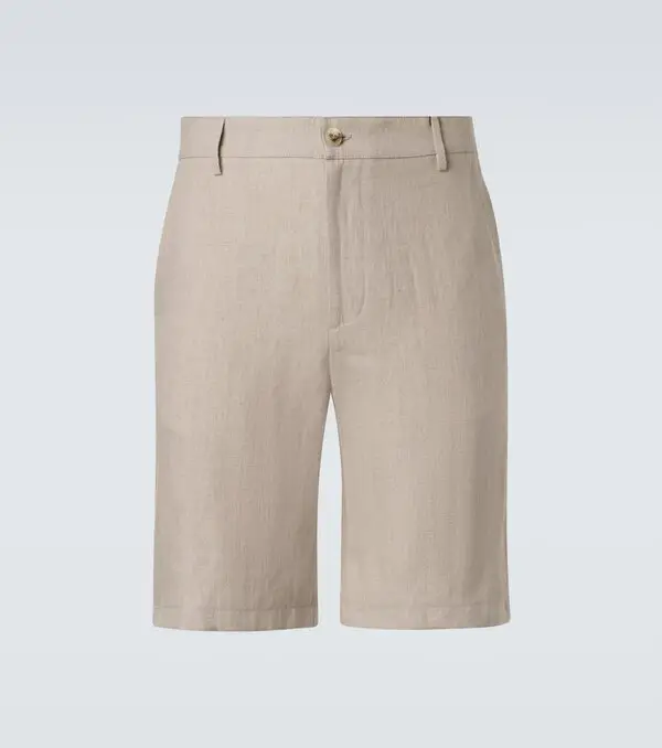 Canali Linen Bermuda Shorts - Beige