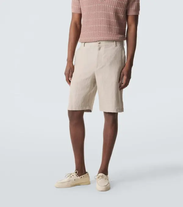 Canali Linen Bermuda Shorts - Beige