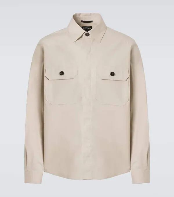 Zegna Cotton-blend Overshirt - Beige