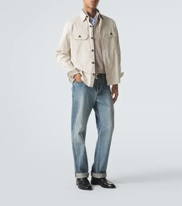 Zegna Cotton-blend Overshirt - Beige
