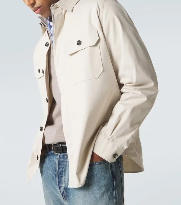 Zegna Cotton-blend Overshirt - Beige