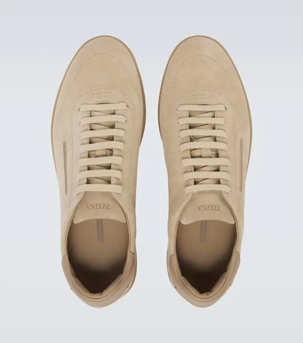 Zegna 232 Suede Sneakers - Beige