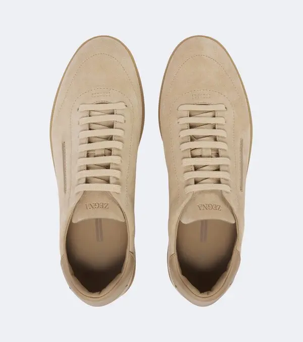 Zegna Suede Lace-up Sneakers - Beige