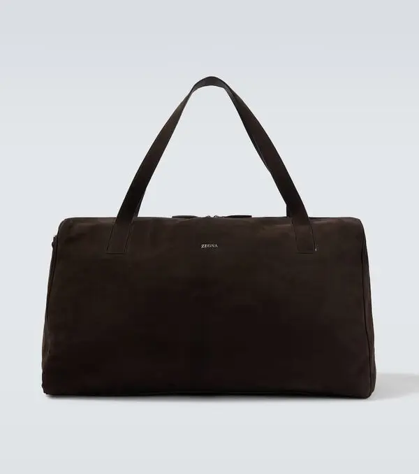 Zegna Leather Duffle Bag - Brown