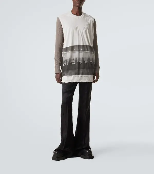 Rick Owens Jumbo Printed Cotton Jersey Tank Top