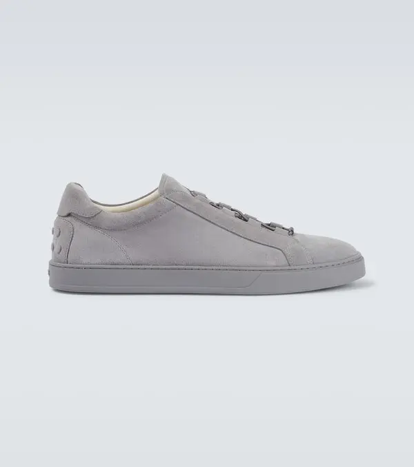 TOD'S Suede Lace Up Sneakers - Grey
