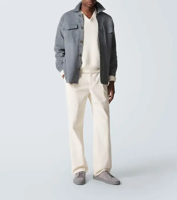TOD'S Suede Lace Up Sneakers - Grey