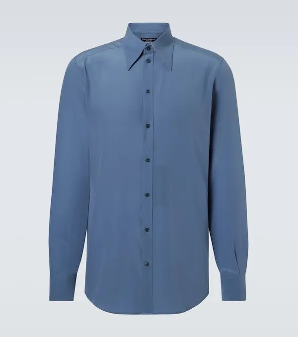Dolce & Gabbana Silk Crêpe De Chine Shirt - Blue