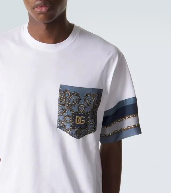 Dolce & Gabbana Printed Cotton And Silk T-shirt