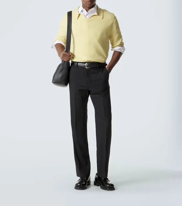 Ami Virgin Wool Gabardine Straight Trousers