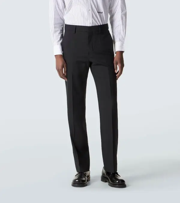 Ami Virgin Wool Gabardine Straight Trousers