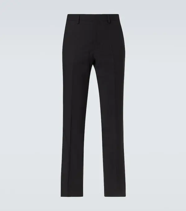 AMI Paris Virgin Wool Gabardine Straight Trousers - Black