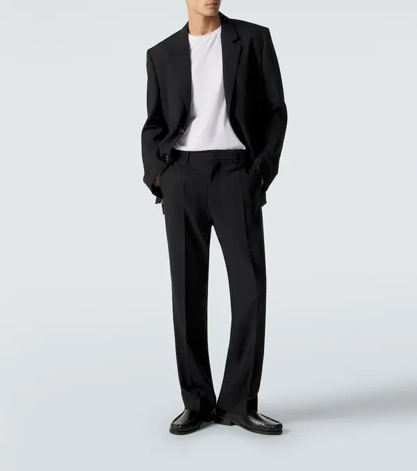 AMI Paris Virgin Wool Gabardine Straight Trousers