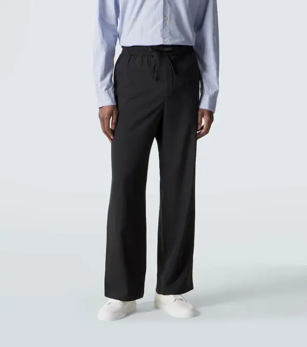 AMI Paris Virgin Wool Gabardine Straight Trousers