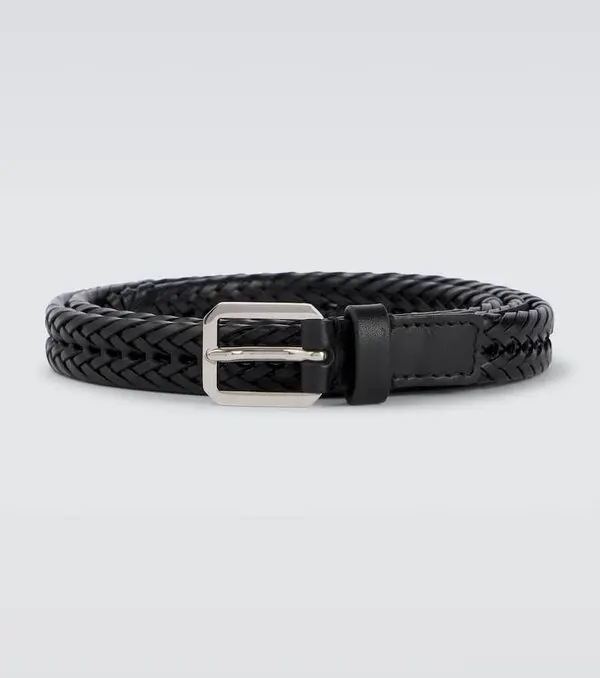 TOM FORD Braided Leather Belt - Black