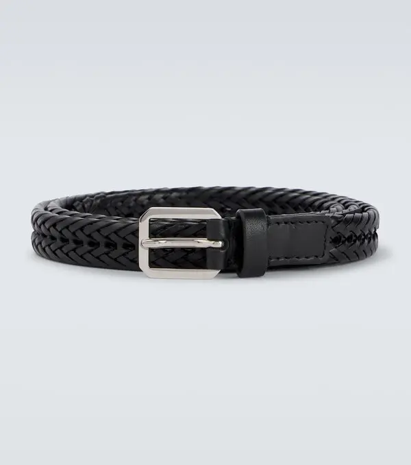 TOM FORD Braided Leather Belt - Black