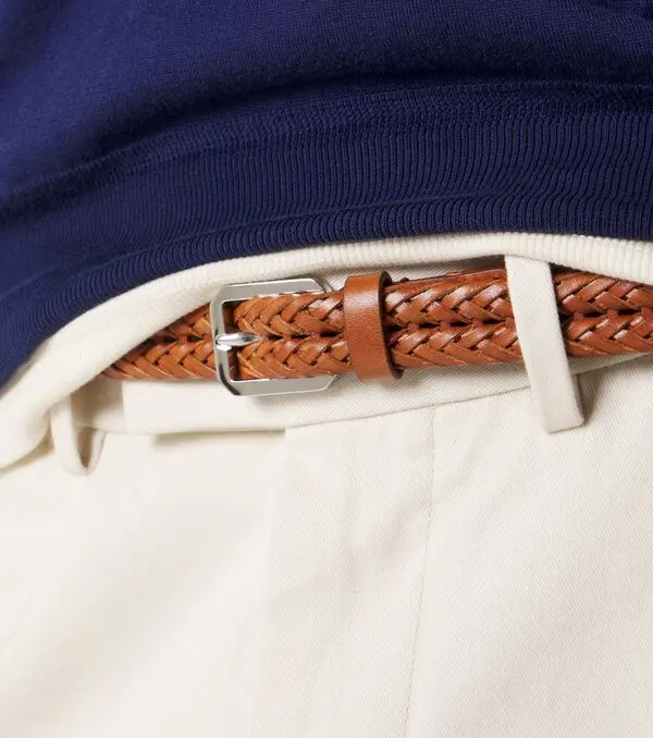 TOM FORD Braided Leather Belt - Brown