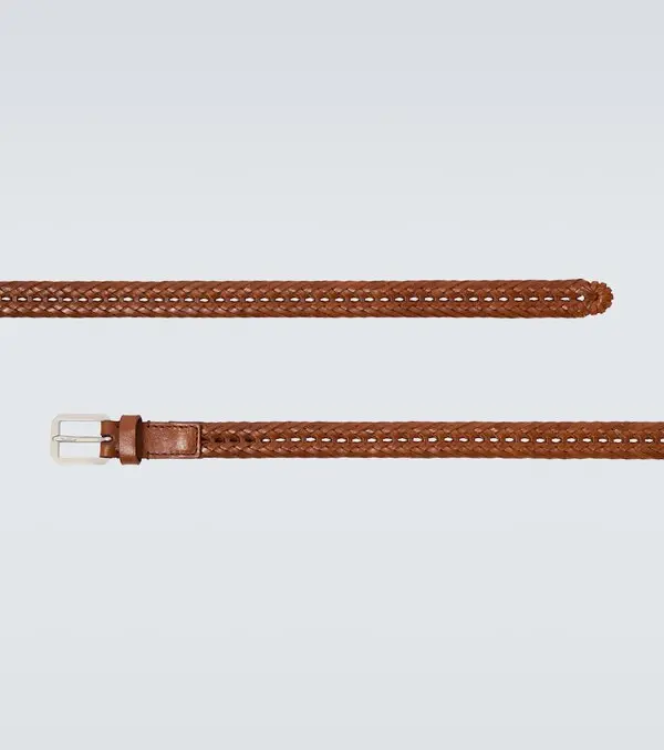 TOM FORD Braided Leather Belt - Brown