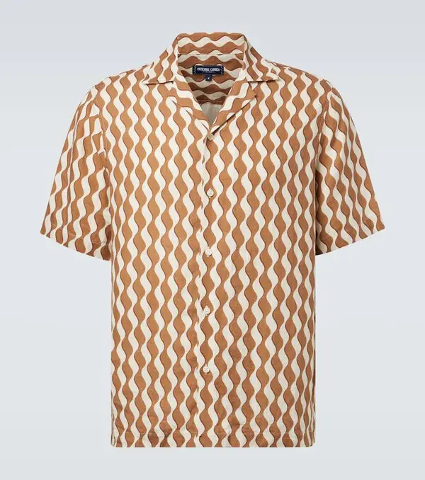 Frescobol Carioca Roberto Printed Linen Shirt - Brown