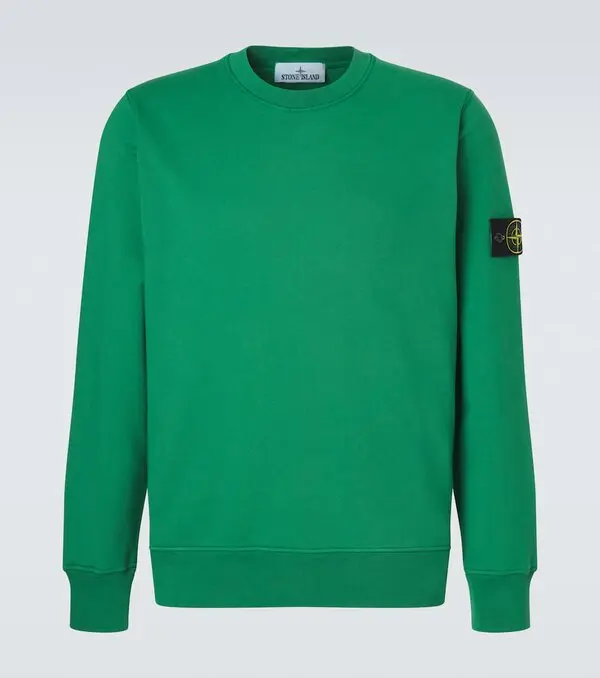 Stone Island Compass Cotton Fleece Sweatshirt - Green