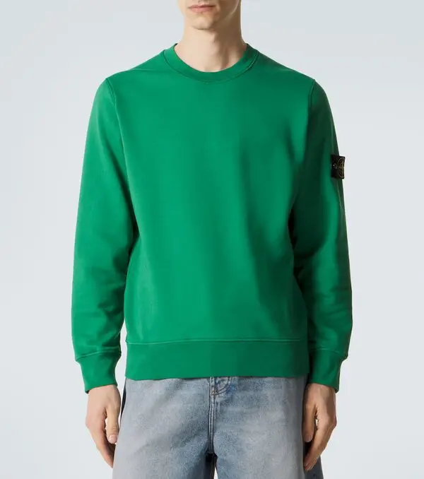Stone Island Compass Cotton Fleece Sweatshirt - Green