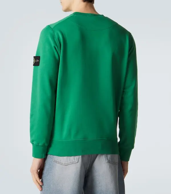 Stone Island Compass Cotton Fleece Sweatshirt - Green