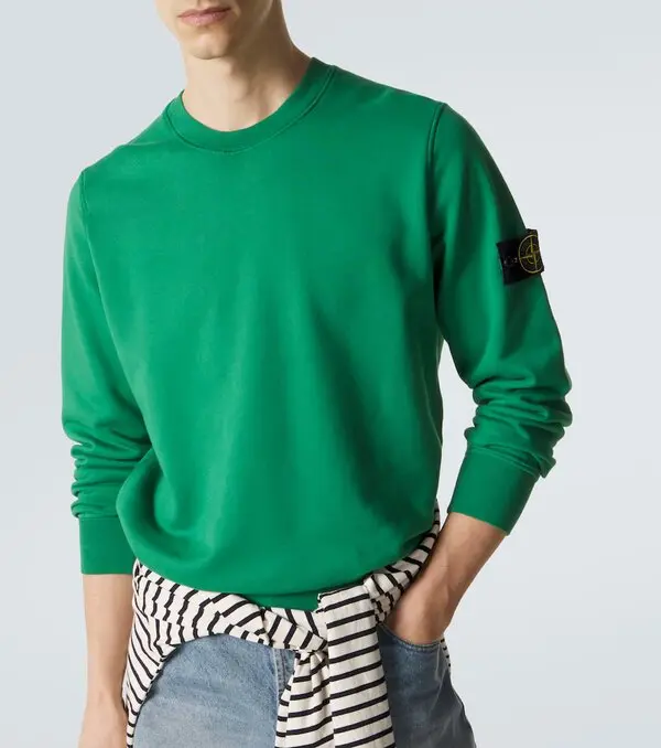 Stone Island Compass Cotton Fleece Sweatshirt - Green