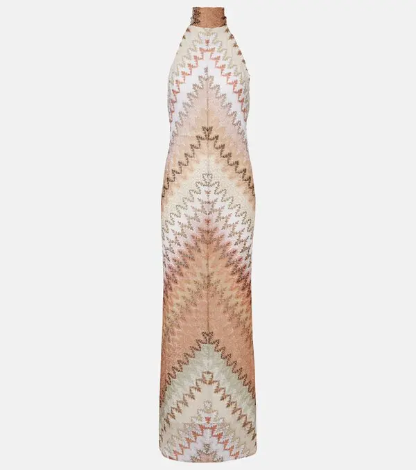 Missoni Halterneck Lamé Maxi Dress - Multicoloured