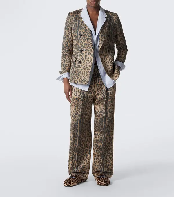 Dolce & Gabbana Leopard-print Slippers