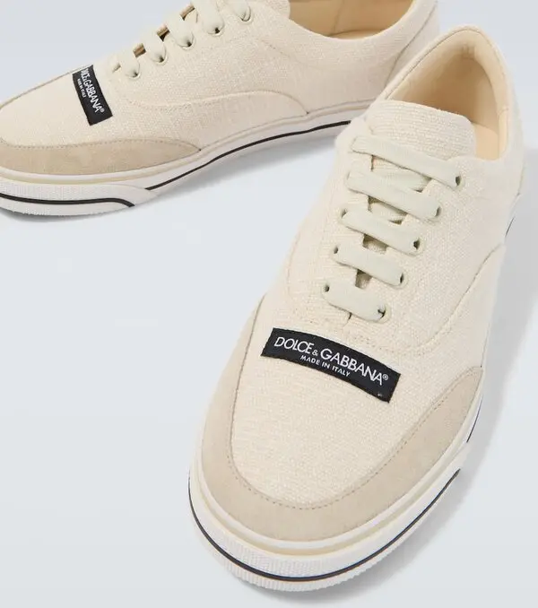 Dolce & Gabbana Suede-trimmed Sneakers - White
