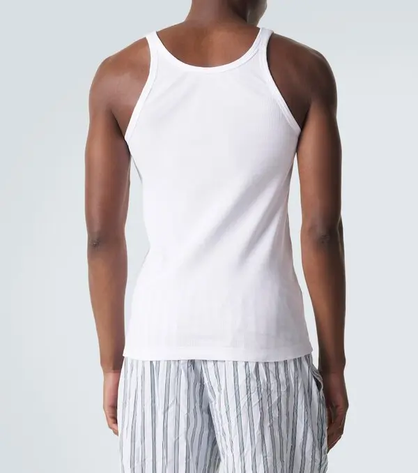 Dolce & Gabbana Ribbed-knit Cotton Tank Top - White
