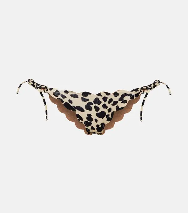 Marysia Scalloped Bikini Bottom - Brown