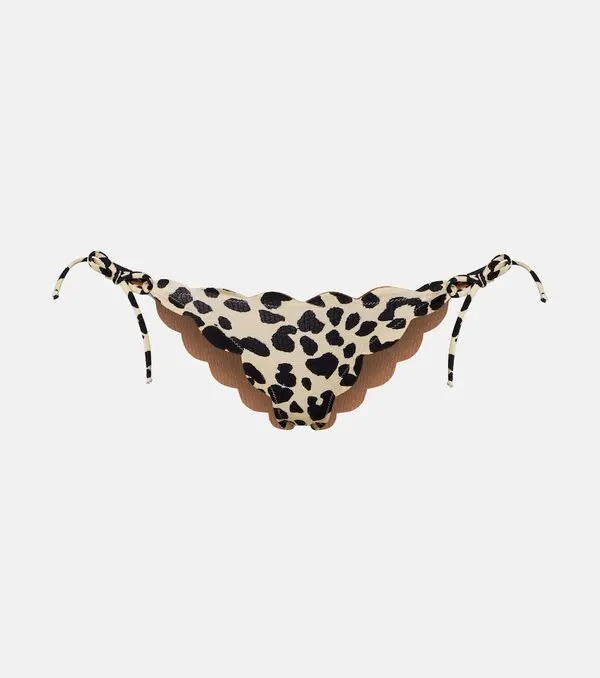 Marysia Scalloped Bikini Bottom - Brown