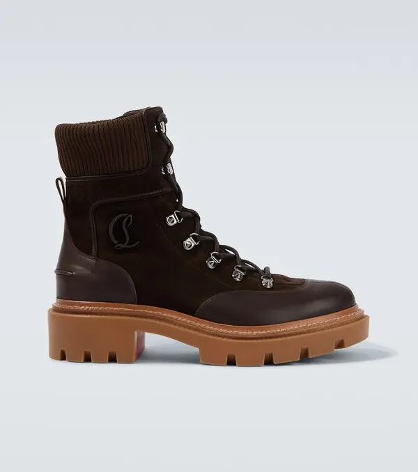 CHRISTIAN LOUBOUTIN Armandine College Leather Hiking Boots - Brown