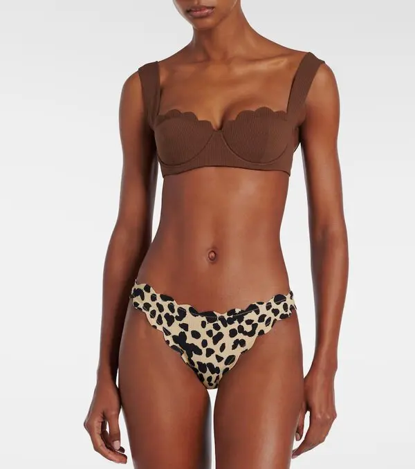 Marysia Antibes Scalloped Bikini Bottoms - Brown