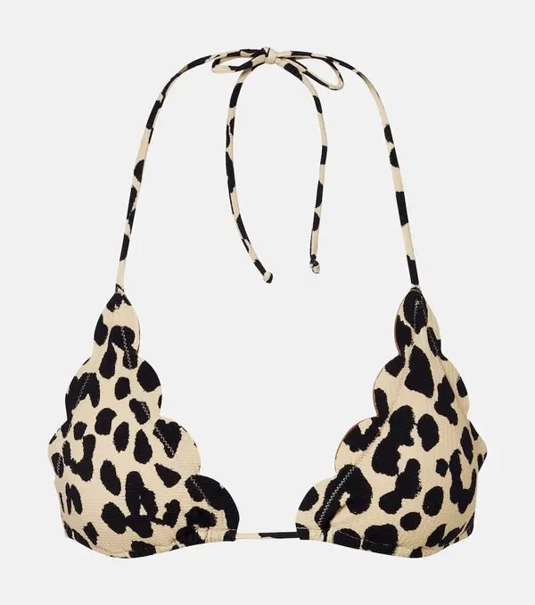 Marysia Broadway Leopard-print Bikini Top - Beige
