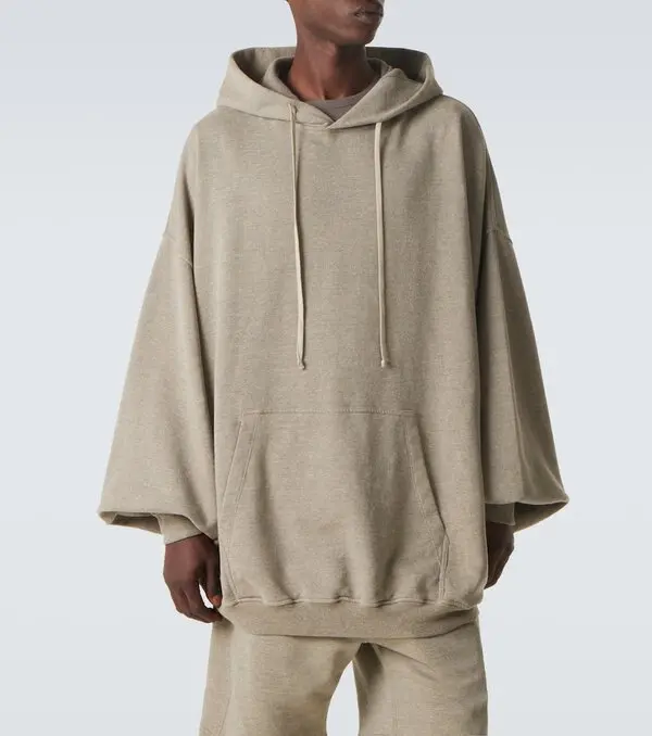Rick Owens Hun Cotton-blend Jersey Hoodie - Grey