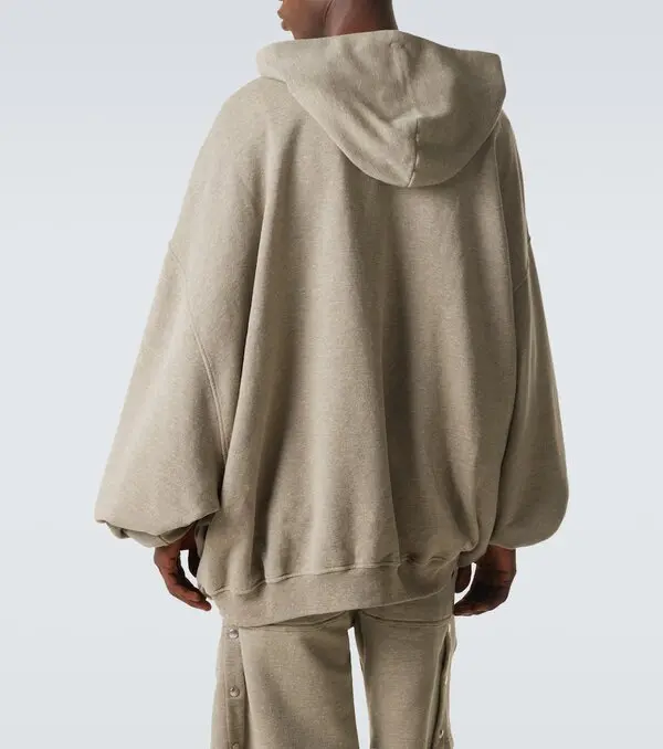 Rick Owens Hun Cotton-blend Jersey Hoodie - Grey