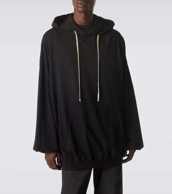 Rick Owens Cotton Jersey Hoodie - Black