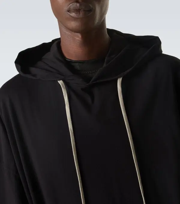 Rick Owens Cotton Jersey Hoodie - Black