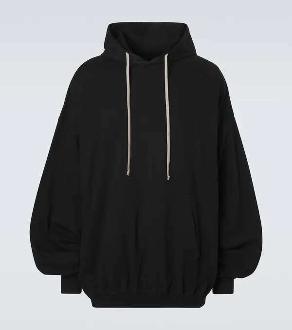 Rick Owens Cotton Jersey Hoodie - Black