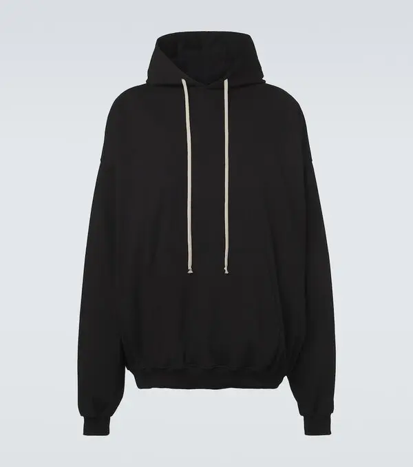 Rick Owens Cotton Jersey Hoodie - Black