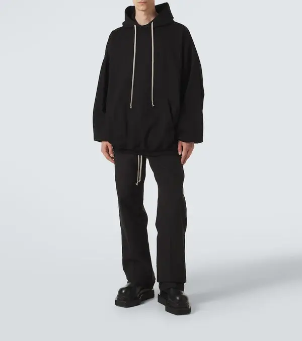Rick Owens Cotton Jersey Hoodie - Black