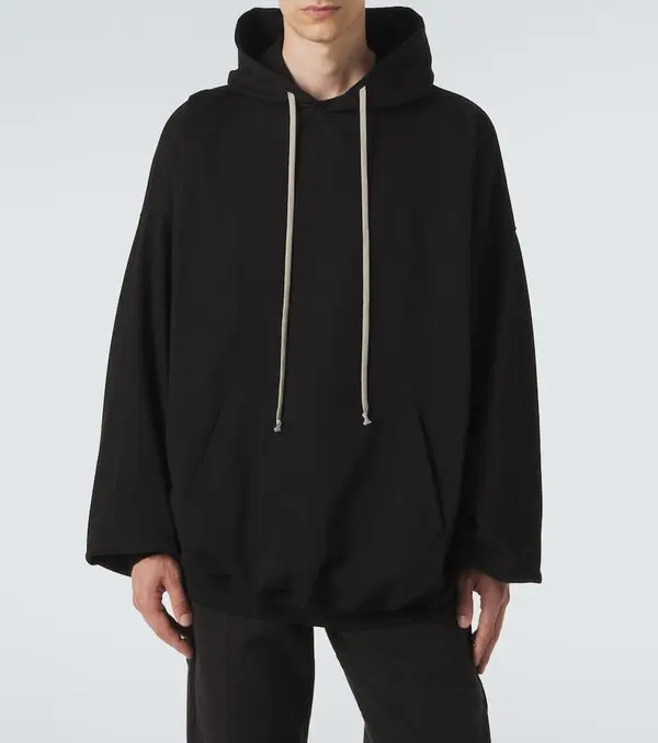 Rick Owens Cotton Jersey Hoodie - Black