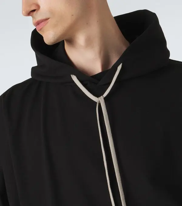 Rick Owens Cotton Jersey Hoodie - Black