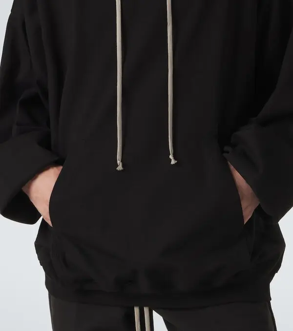 Rick Owens Cotton Jersey Hoodie - Black